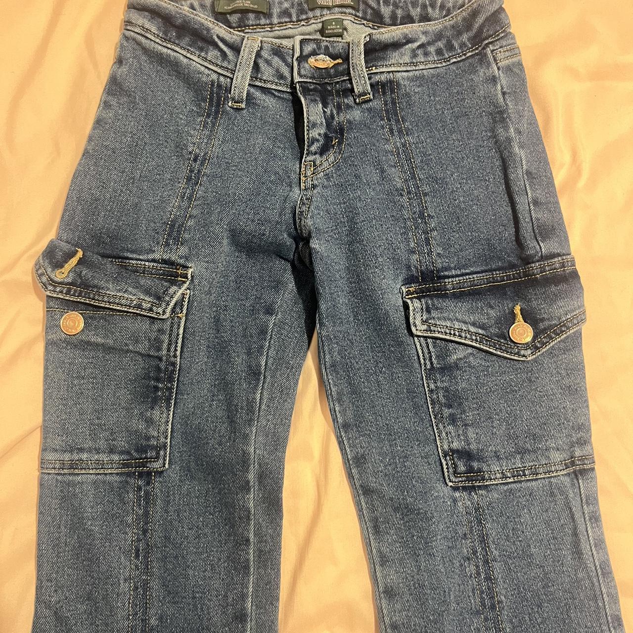 Target Wild Fable jeans, size 0, cargo bootcut,... - Depop