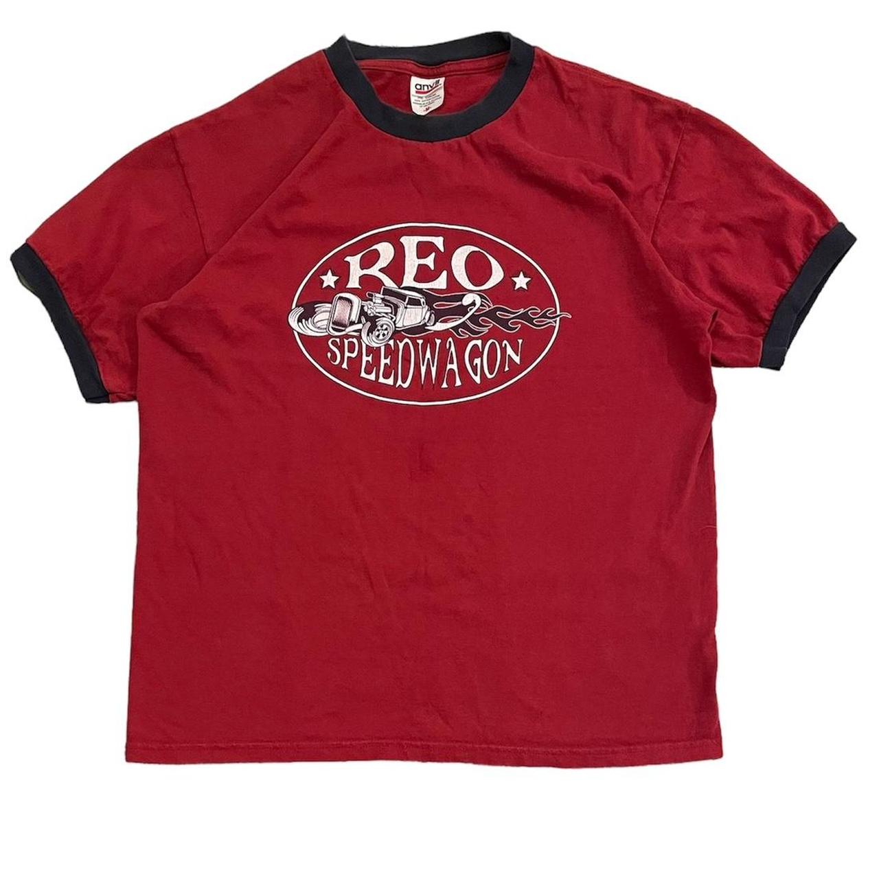 90s REO Speedwagon Ringer Shirt, good shape small... - Depop