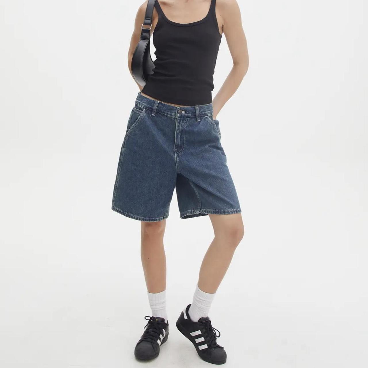 Glassons wide leg longline denim jorts in coyote... - Depop