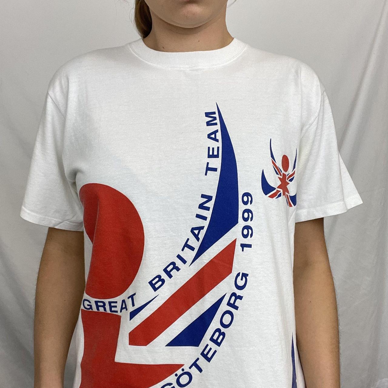 Vintage 90s white Great British Sailing graphic... - Depop