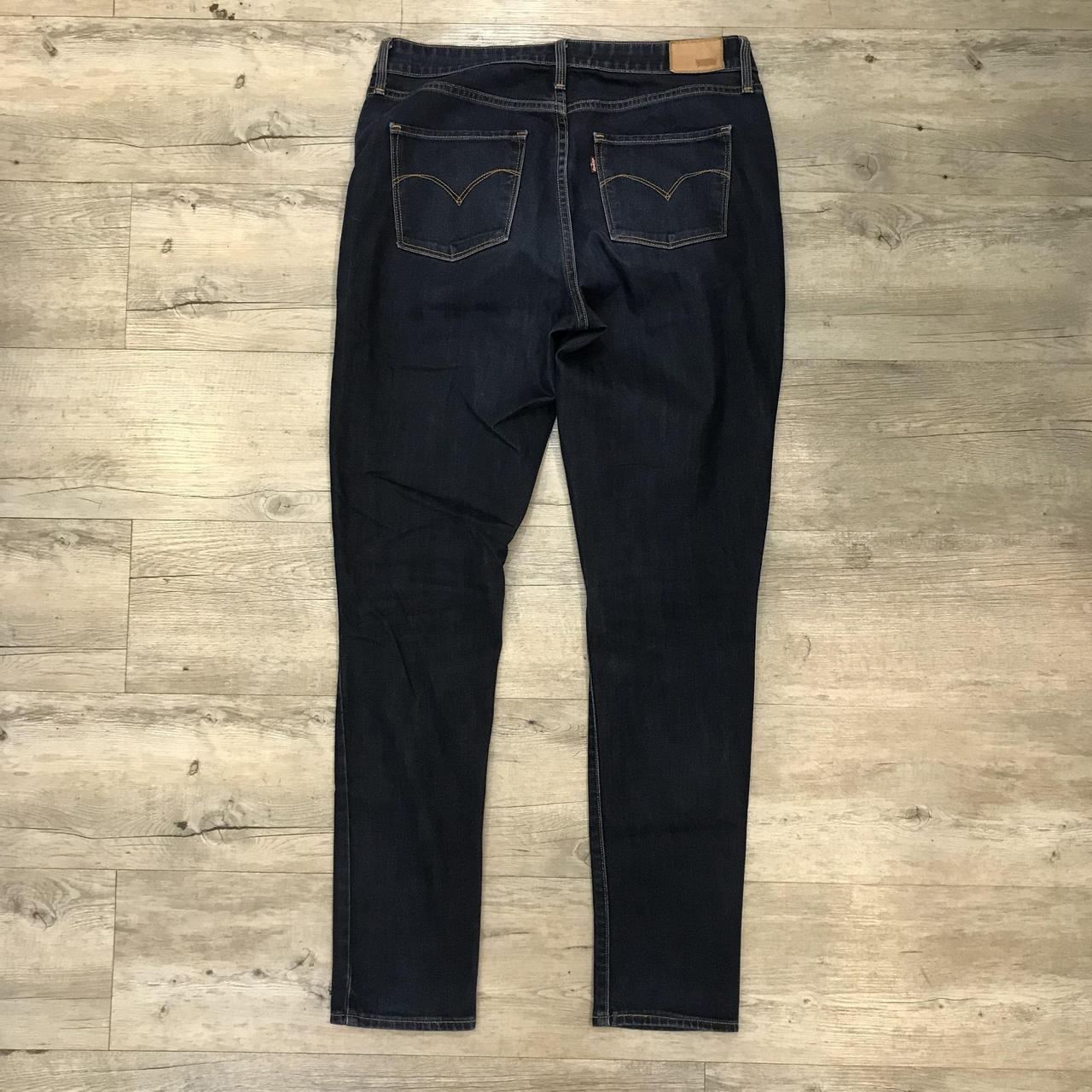 Navy High Rise Skinny Levis Jeans 30W... - Depop