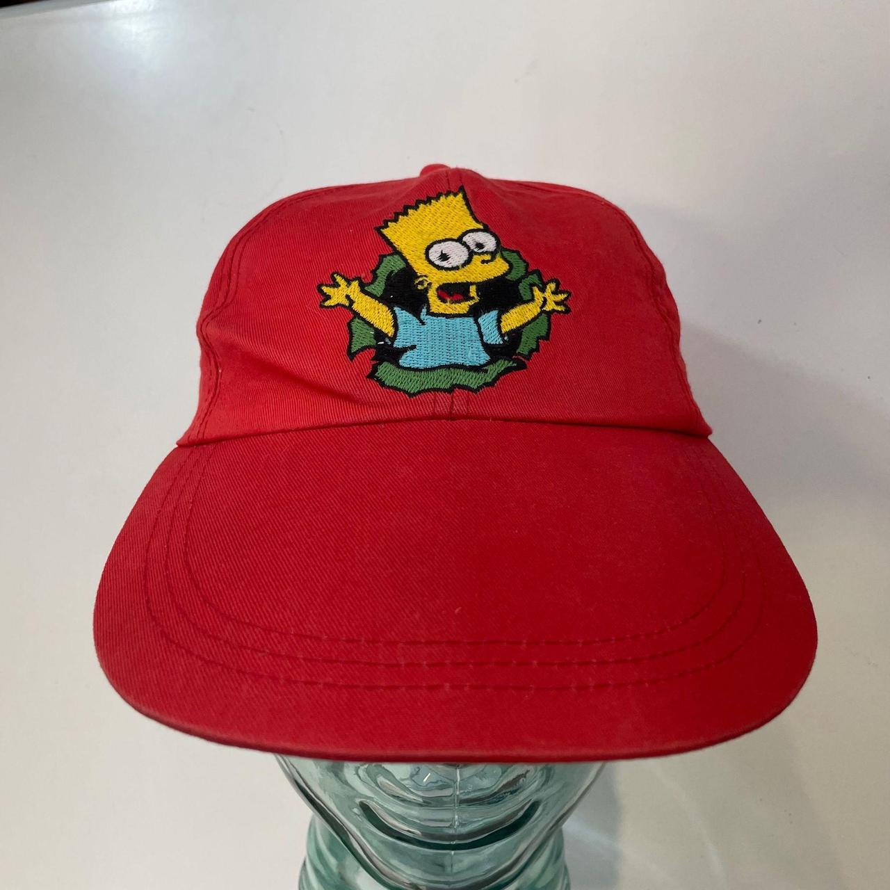 Vintage 90s Red Bart Simpson Cap The Simpsons dated... - Depop
