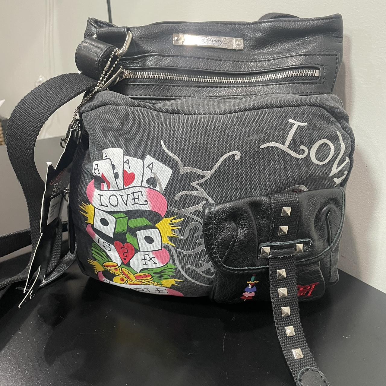 VINTAGE Ed Hardy Love Is A Gamble Shoulder Bag/... - Depop