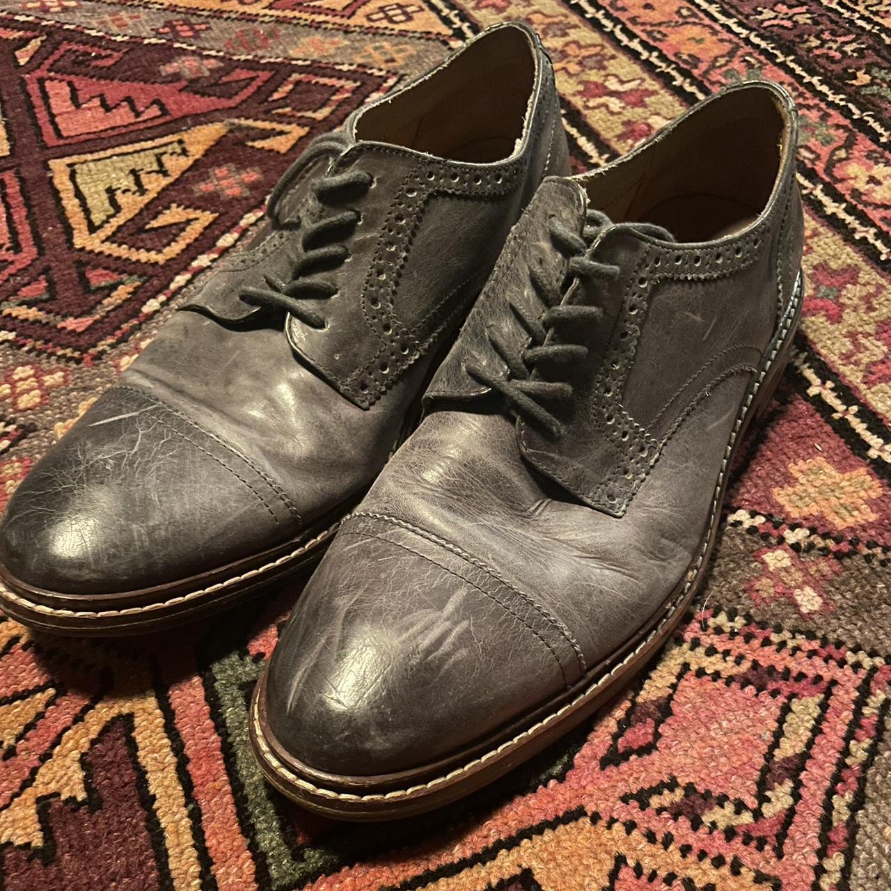 Cole Haan leather grey Size 10 dress shoes has some... - Depop