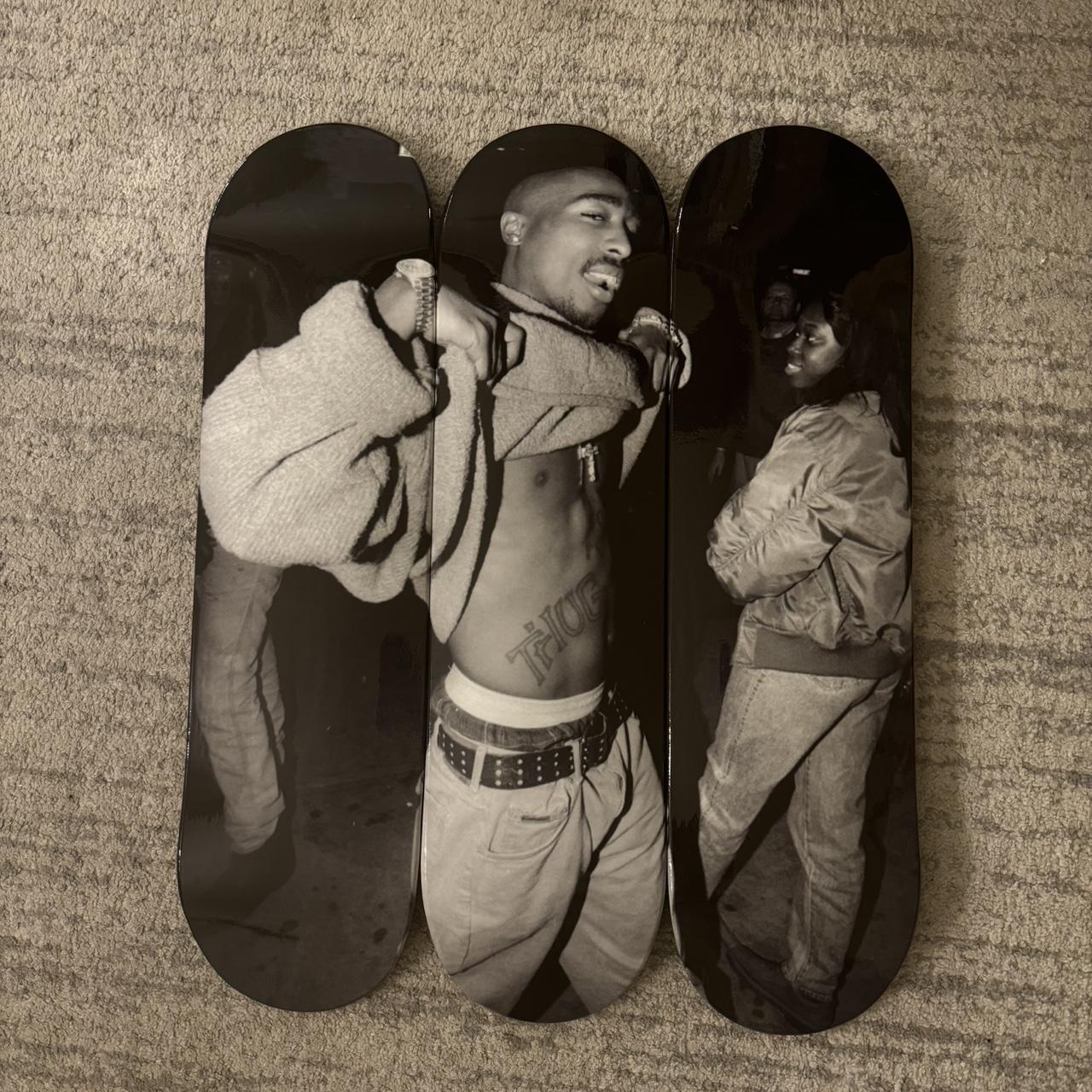 SKATEBOARD ART 2pac 3 deck skateboard art 🪩 - Depop