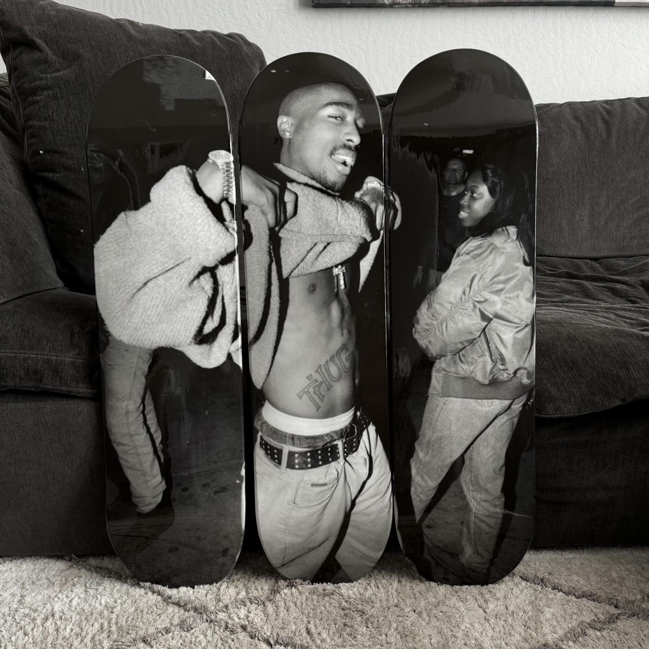 SKATEBOARD ART 2pac 3 deck skateboard art 🪩 - Depop