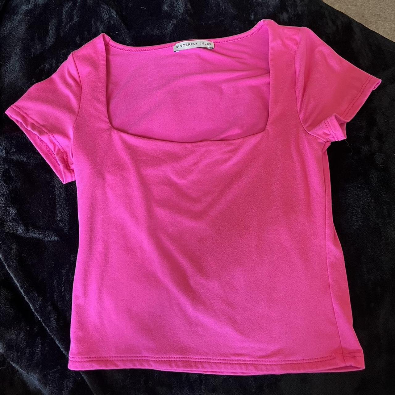 pink sincerely jules square neck top very soft and... - Depop