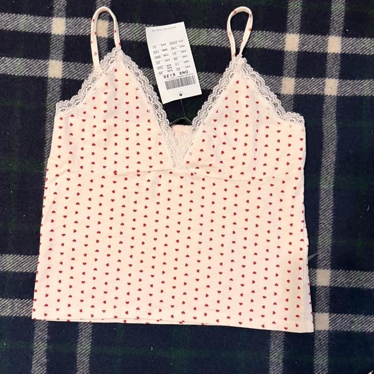brandy melville heart amara tank bnwt rtp: $20 +... - Depop