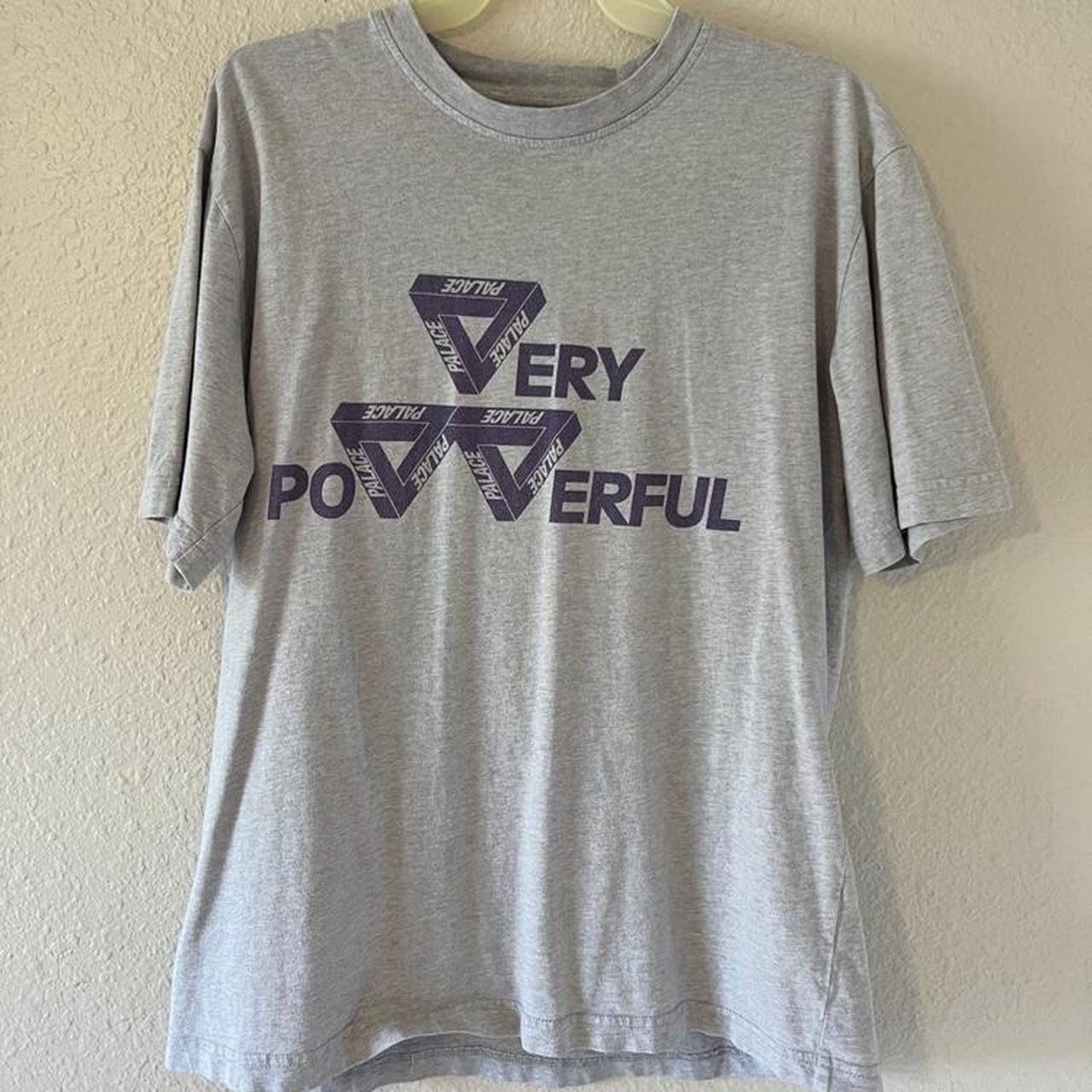 Palace Very Powerful Shirt Palace Skate Tee in grey... - Depop