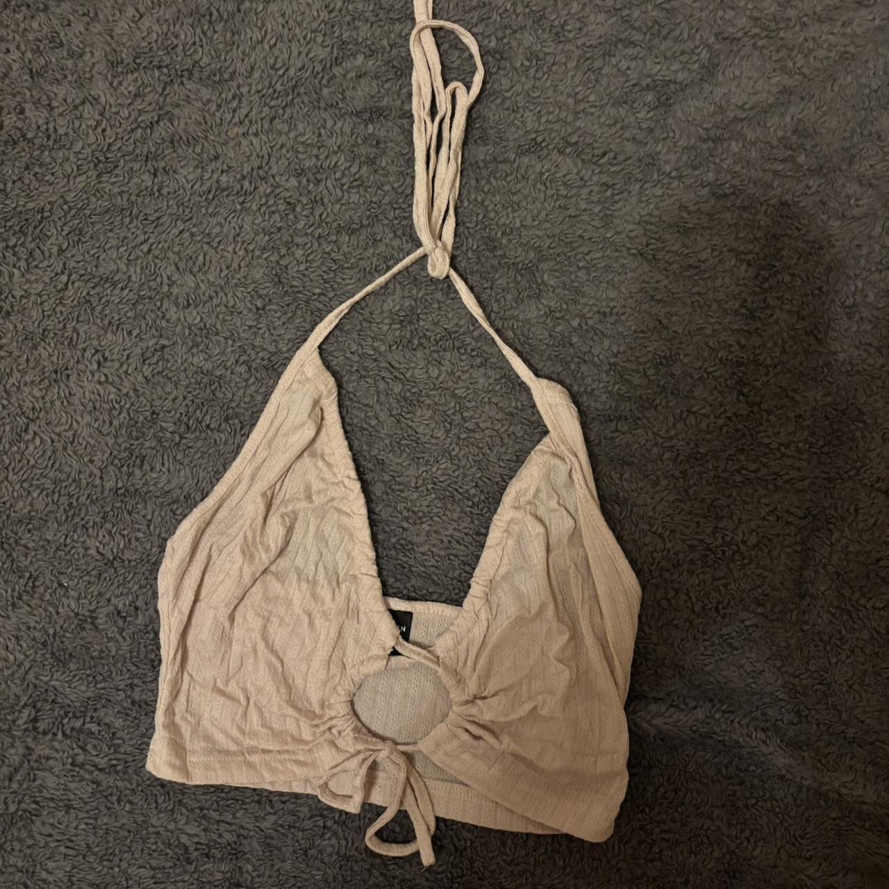Cream Halter Top | Depop