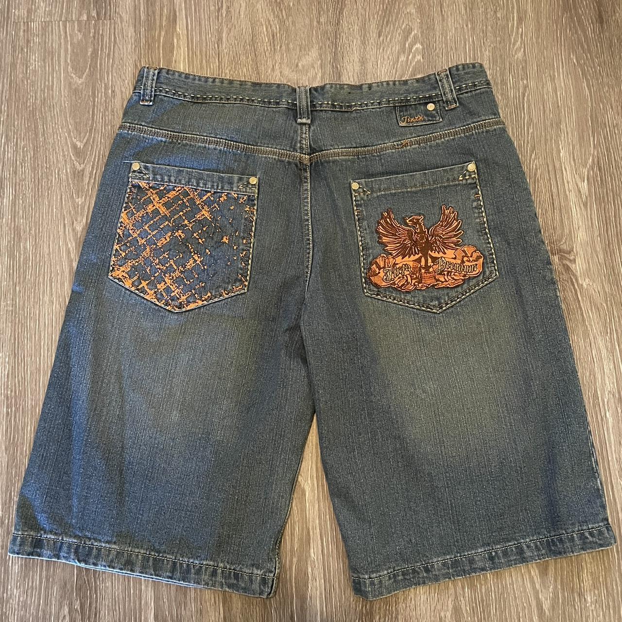 Y2K embroidered Jinzu Southpole jnco style denim... - Depop