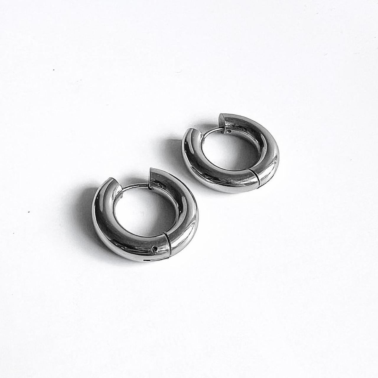 STAINLESS STEEL HOOPS •Unisex •100% stainless steel... - Depop