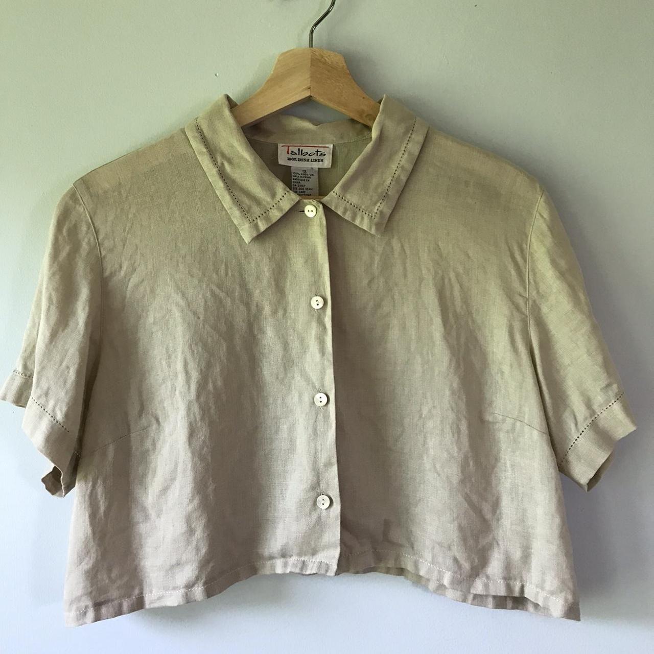 Talbots Irish linen crop top. No flaws. Fits XS-M.... - Depop