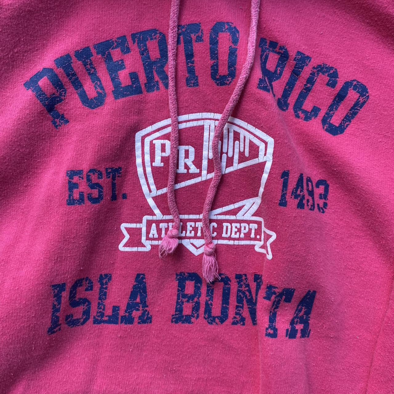 Vintage 90s Boxy Puerto Rico Hot Pink Hoodie hot... - Depop