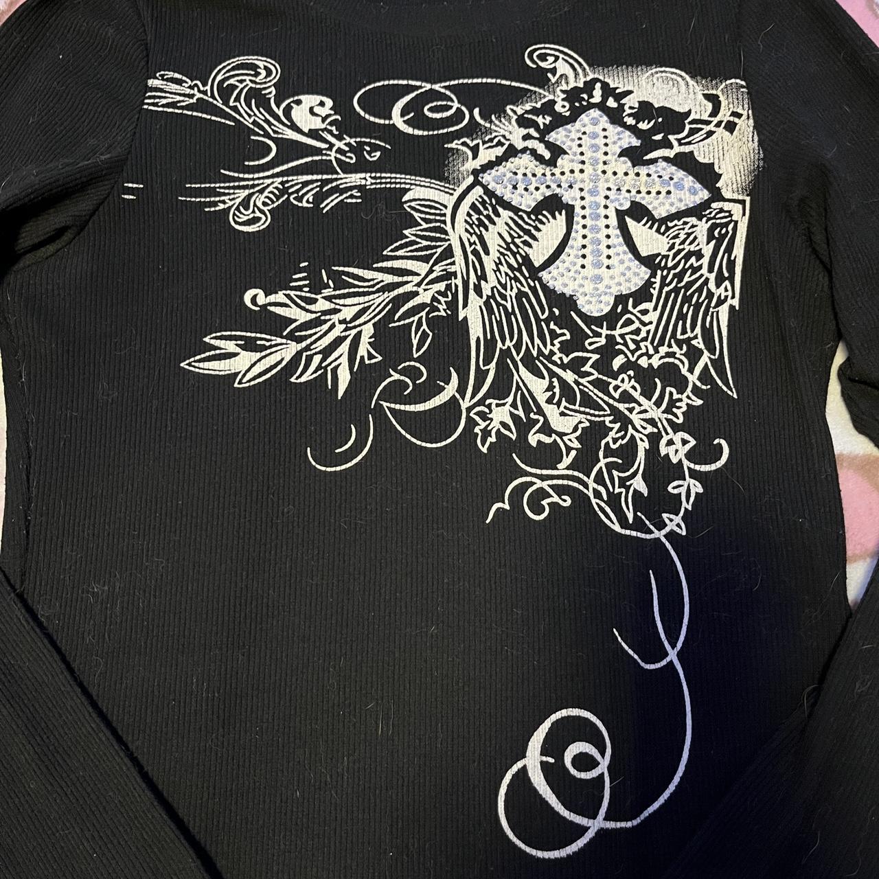 Y2K Cross Graphic Long-Sleeve