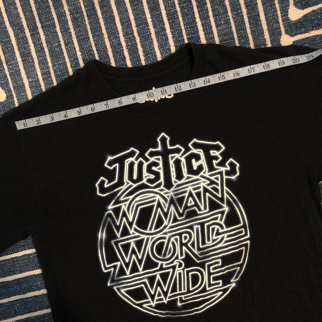 JUSTICE Band T-Shirt Woman Worldwide Album Tour... - Depop
