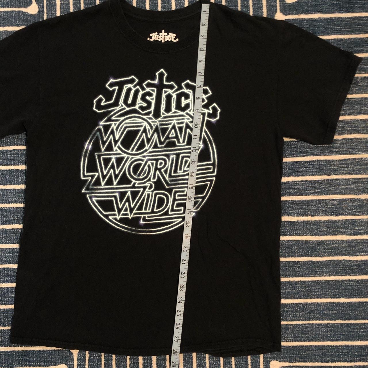 JUSTICE Band T-Shirt Woman Worldwide Album Tour... - Depop