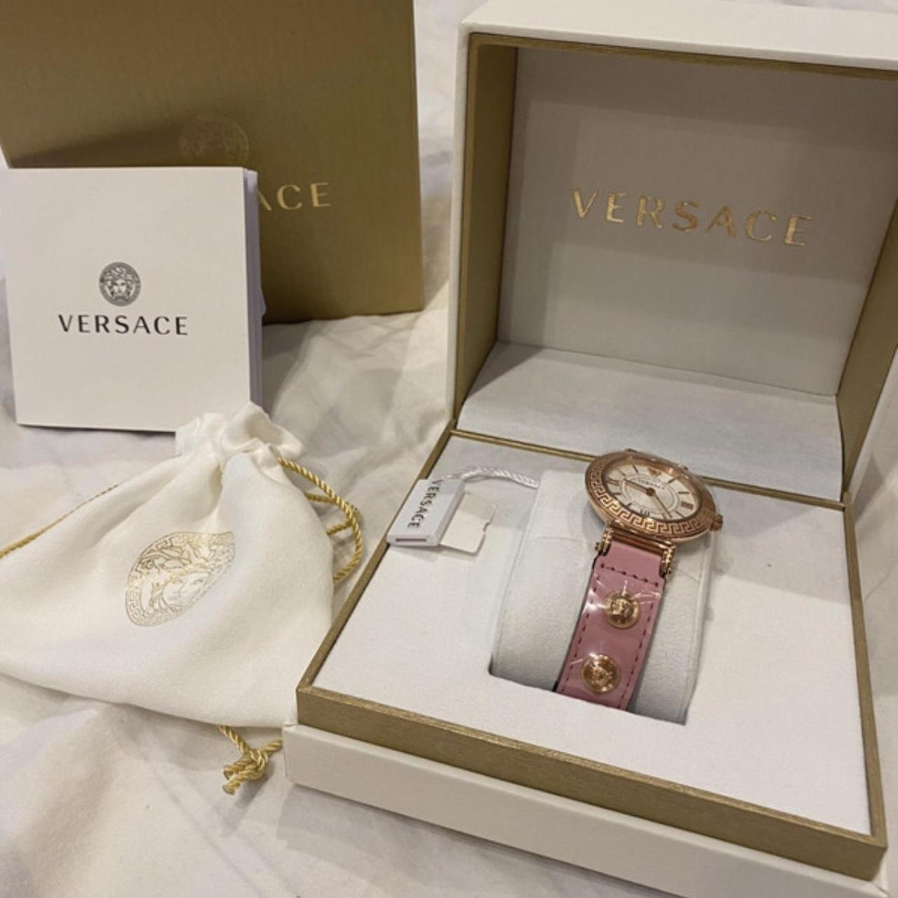 Never worn stunning Versace watch in pink and... - Depop