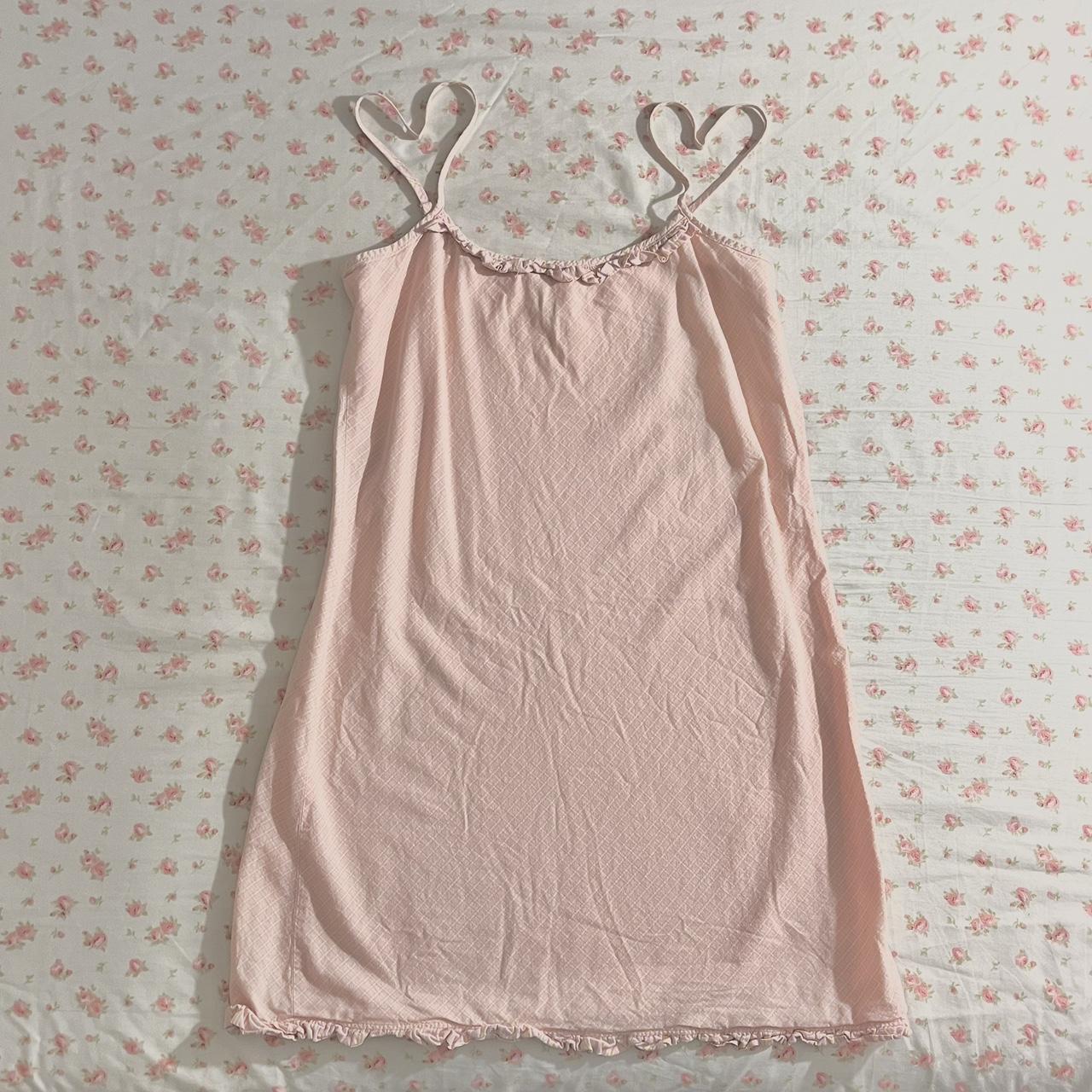 pink plad mini ruffle baby doll dress ‧₊˚⋅˚₊‧ ୨୧... - Depop