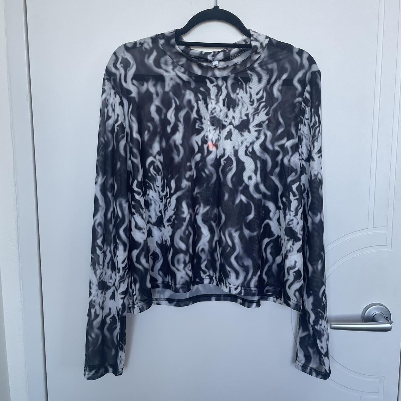 Sheet patterned long sleeve top - Dangerfield. Size... - Depop