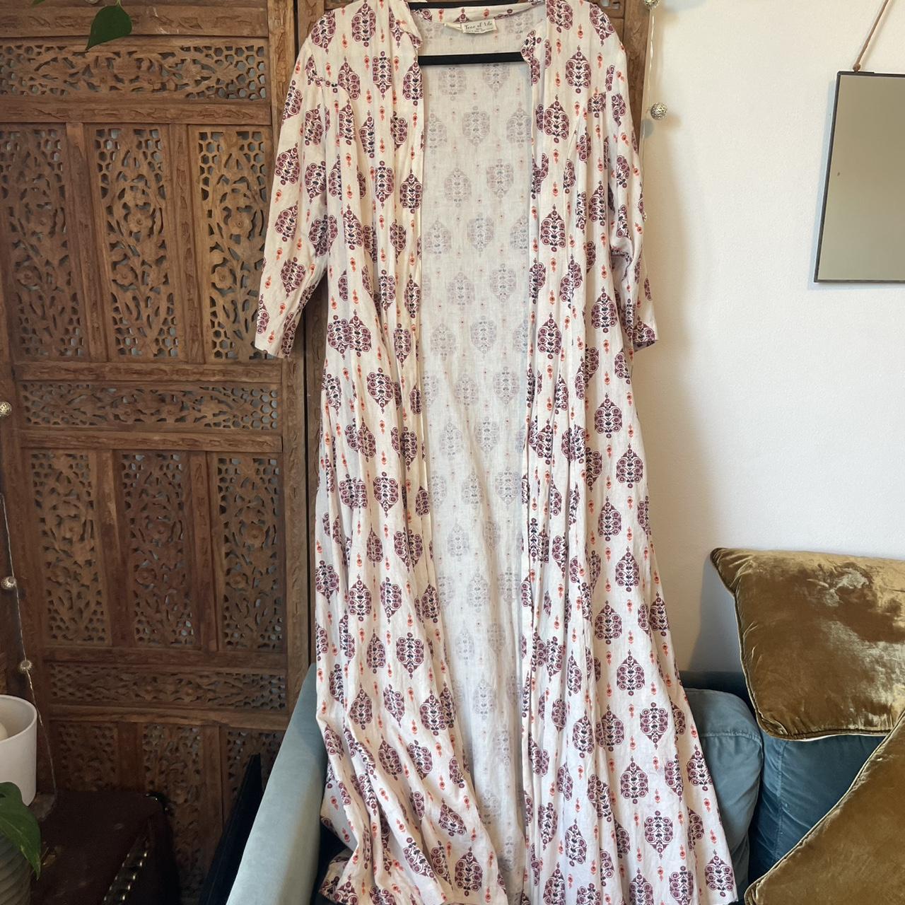Tree of life duster Ankle length cotton kimono... | Depop