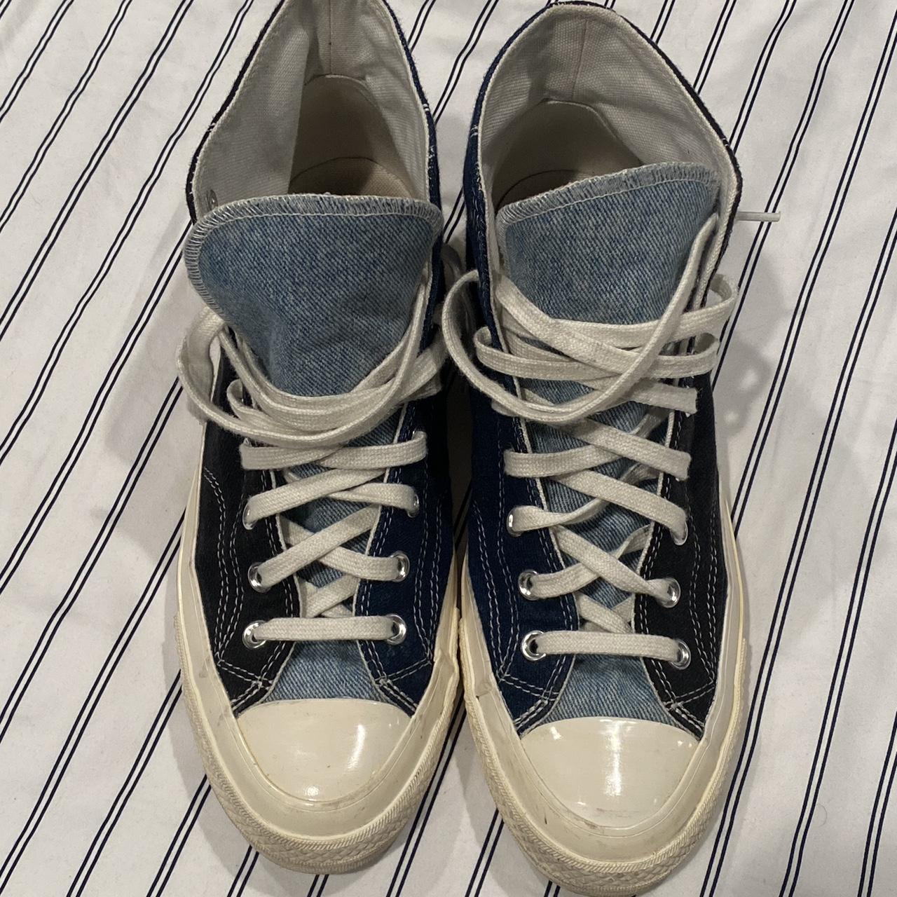 Converse Men's Navy and Black Trainers | Depop