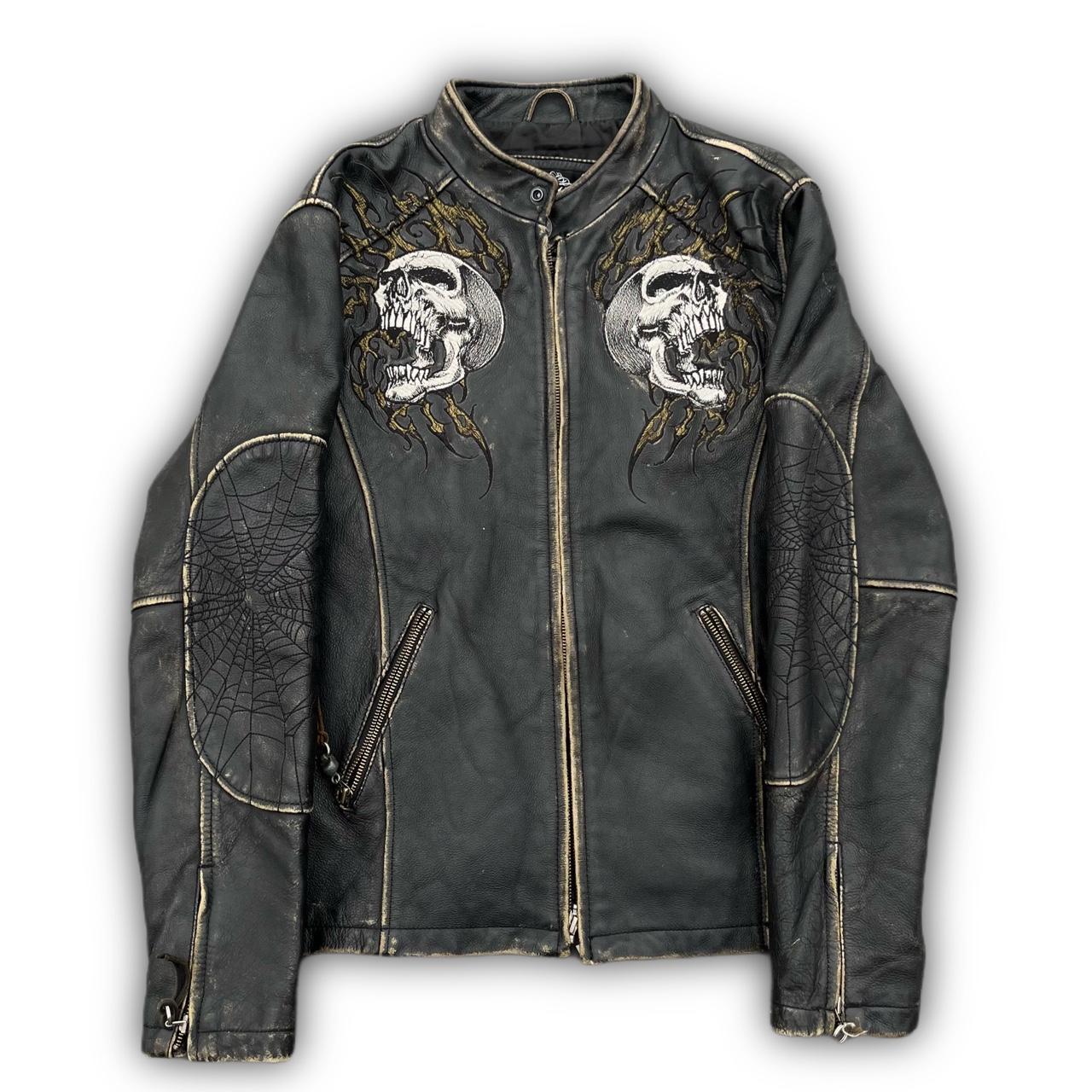 Affliction leather jacket limited Edition Need... - Depop