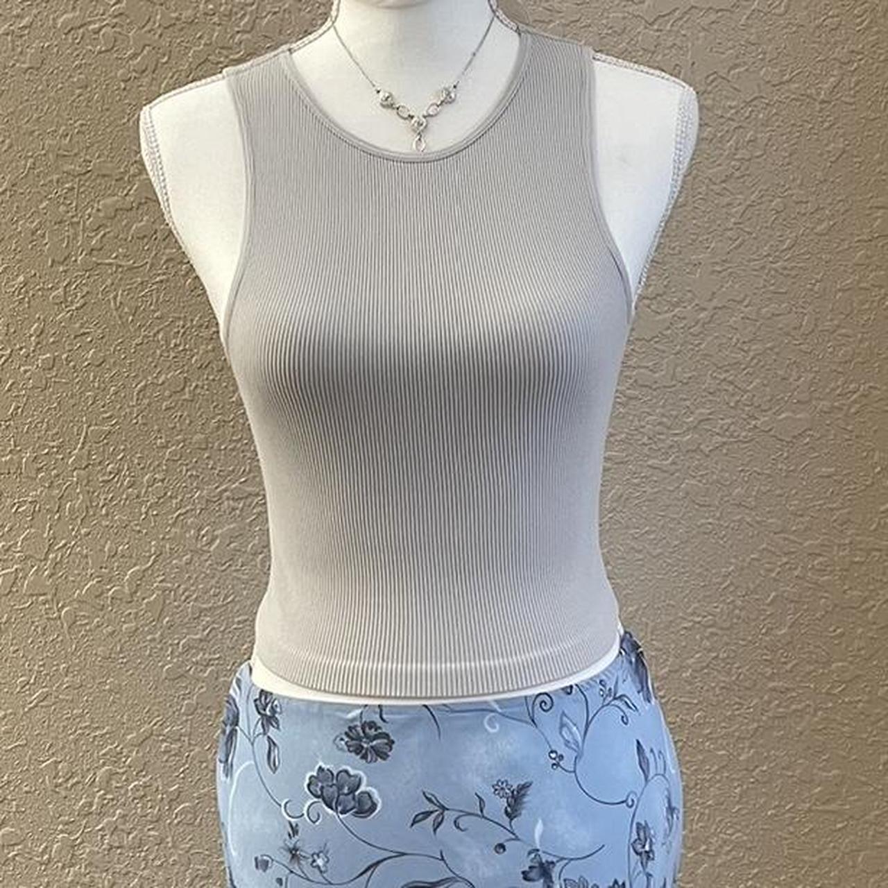 . seamless grey halter top one size, fits a size... - Depop