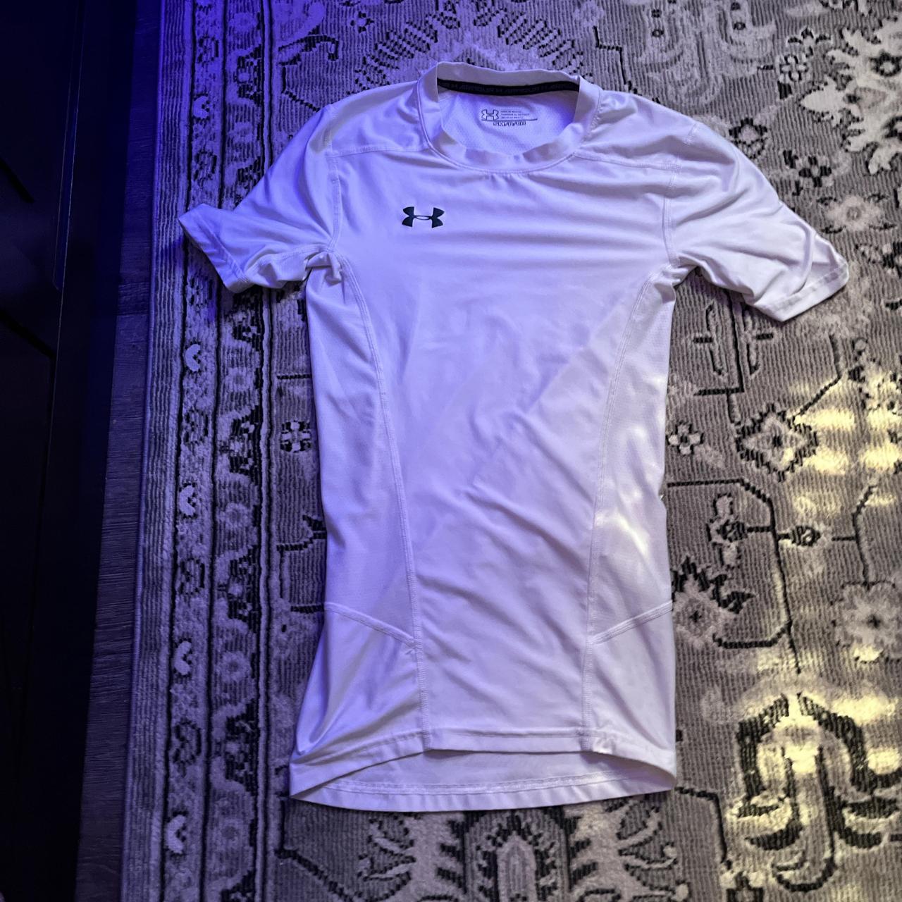 White Under Armor compression short sleeve shirt - Depop