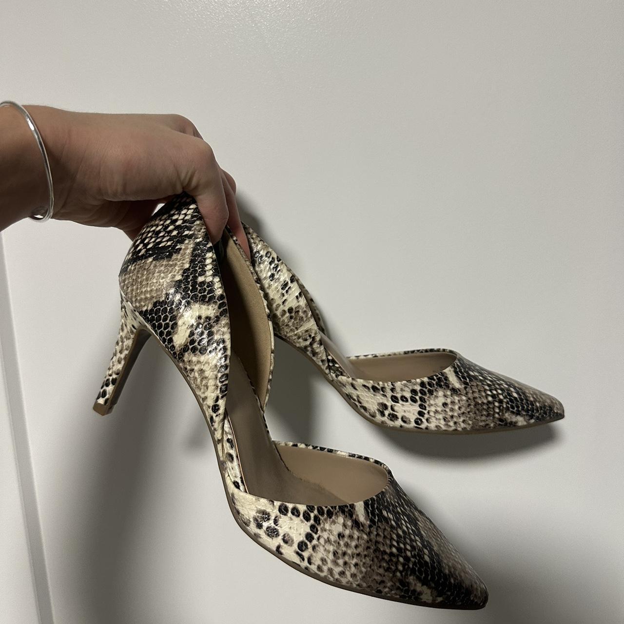 Tan and brown snakeskin high heels #snakeskinheels - Depop