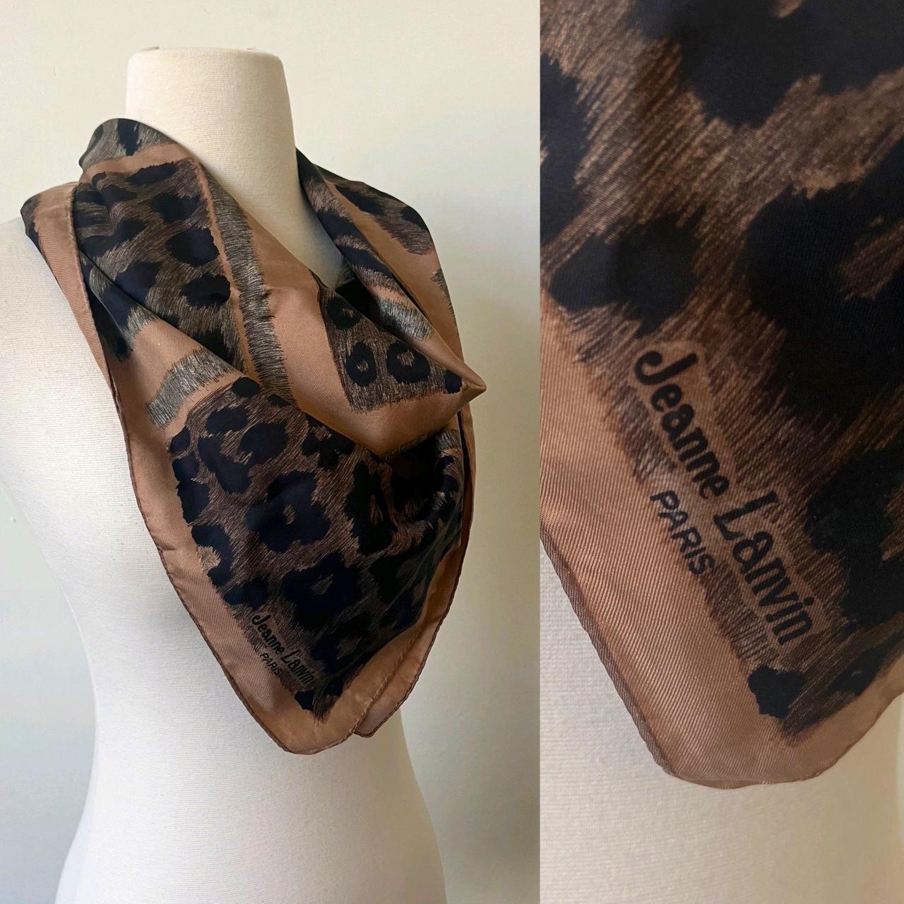 Vintage LANVIN Silk Animal Print Scarf 1980’s... - Depop