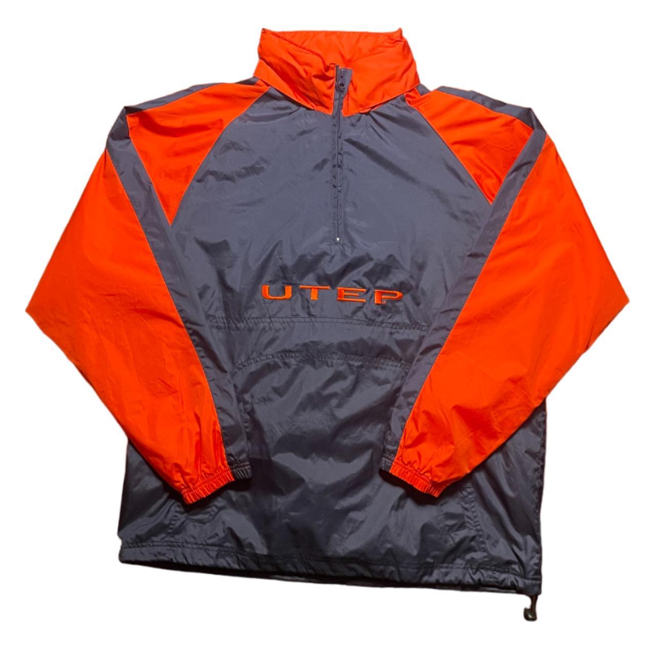Vintage UTEP Miners Windbreaker Jacket Orange / Navy... - Depop