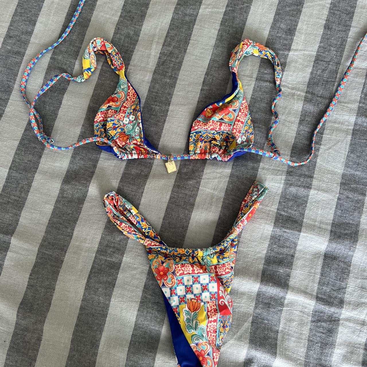 Bydee portofino print bikinis - top size M (can fit... | Depop