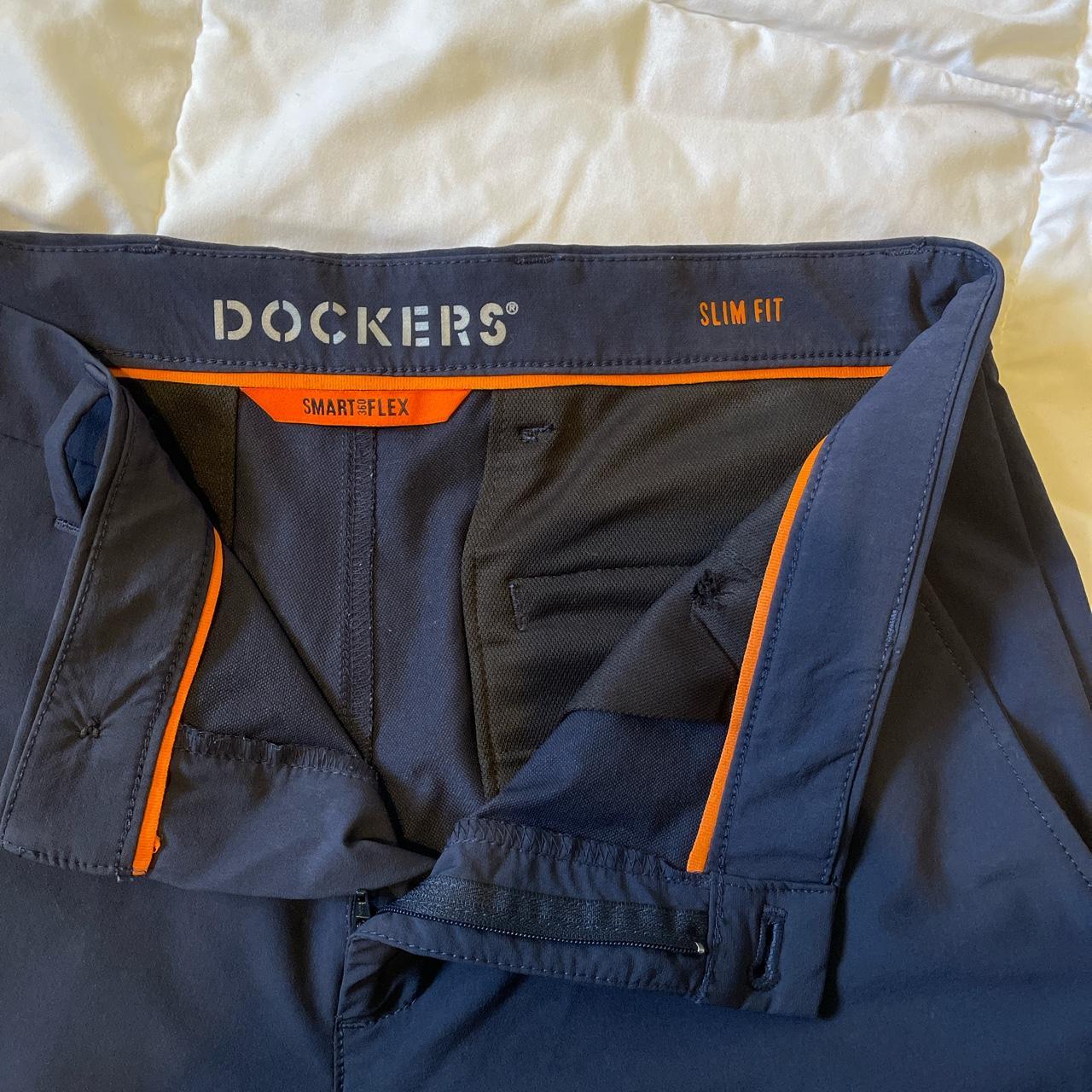 Mens 360 Flex Dockers Slim Fit 32x30 Navy Blue Brand... - Depop