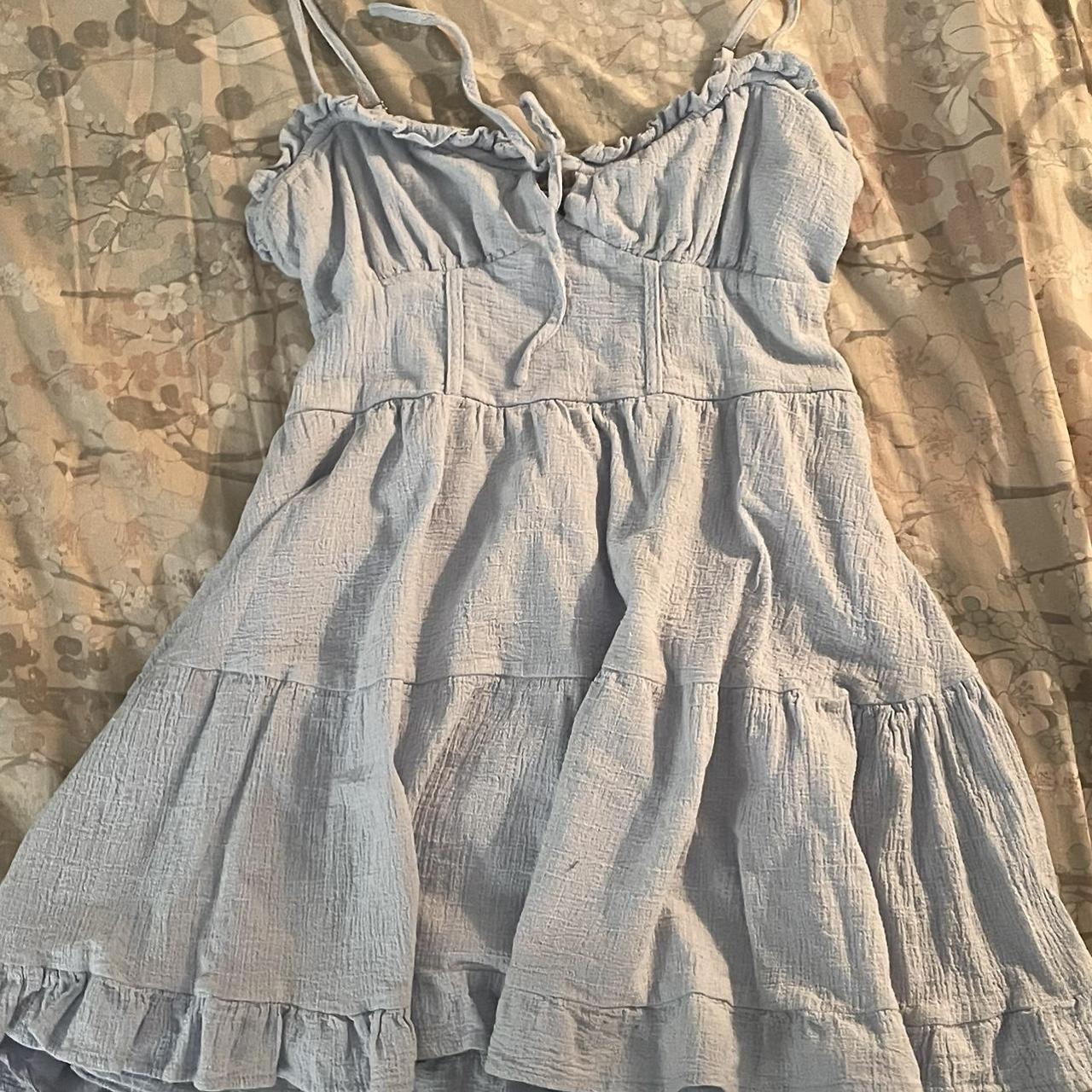 Baby blue dress 🧺 Size medium can fit a large ( has... - Depop