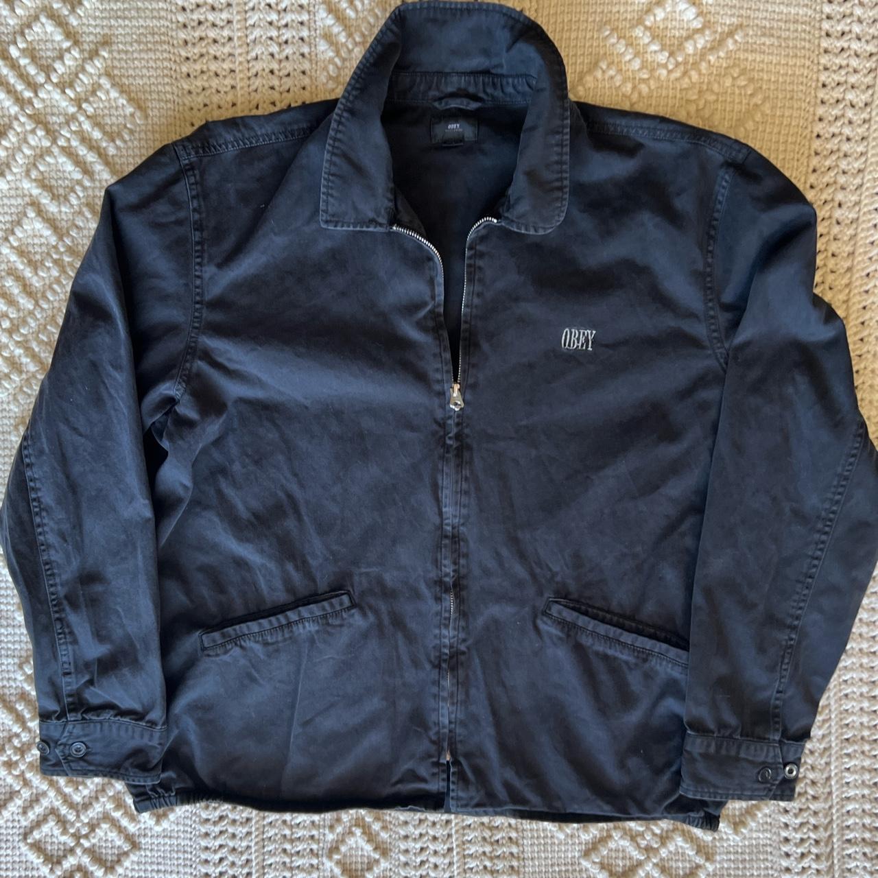 Obey Men's Black Coat | Depop