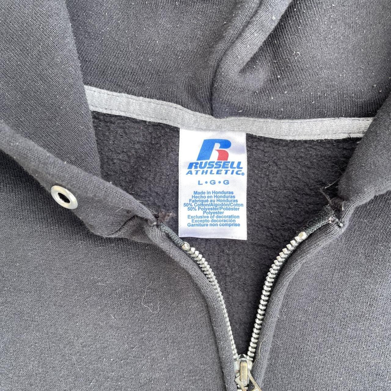 vintage russell blank zipup hoodie really good... - Depop