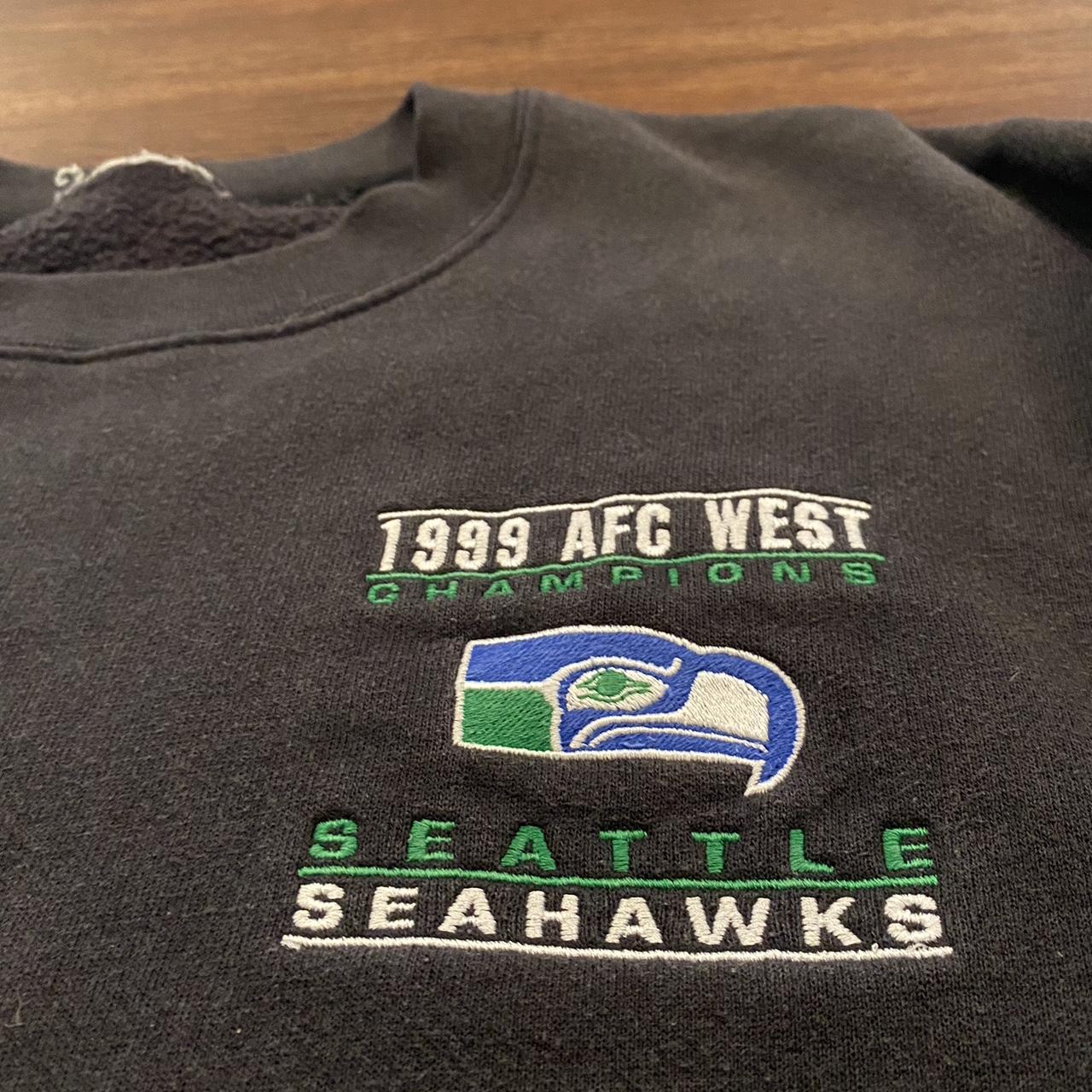 1999 Seahawks AFC West Champs Crewneck Tag ripped... - Depop
