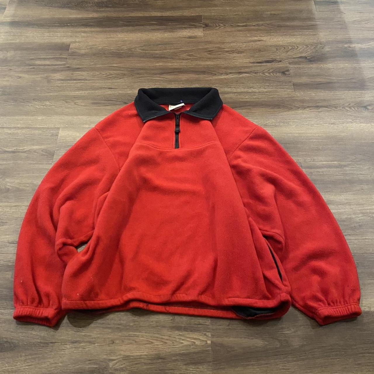 Super soft Red Quarter Zip Size XL Perfect condition - Depop