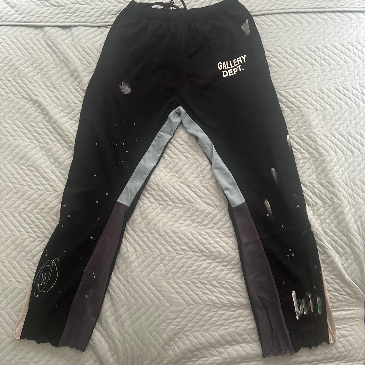 GALLERY DEPT BLACK FLARED PANTS WORN ONCE SIZE:L... - Depop