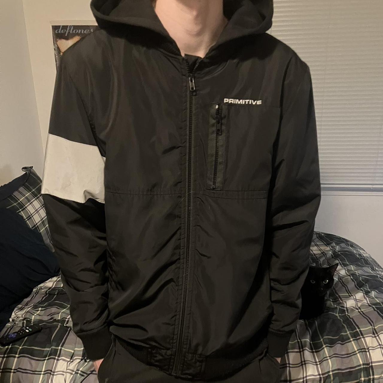 Black Primitive jacket with reflective logo and arm... - Depop