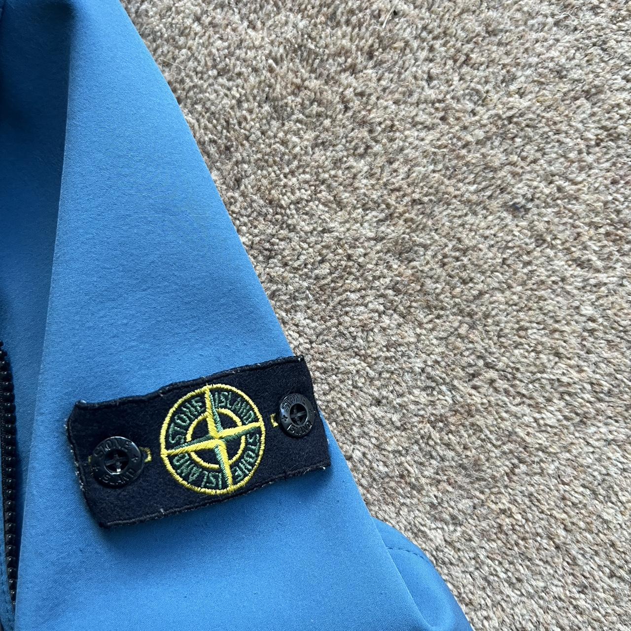Blue stone island soft shell jacket size 14-16 but... - Depop