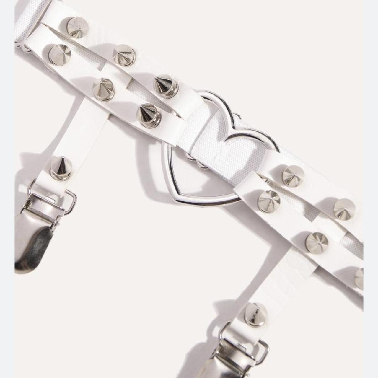 🤍 White Chocker & x2 Heart Spike Garter Belts 🤍 3... - Depop