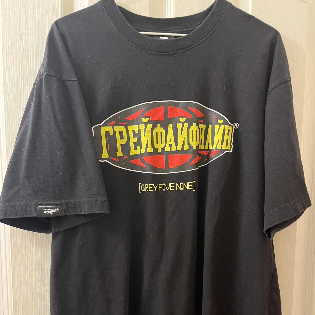 G59 Records GREYFIVENINE russian tee shirt message... - Depop