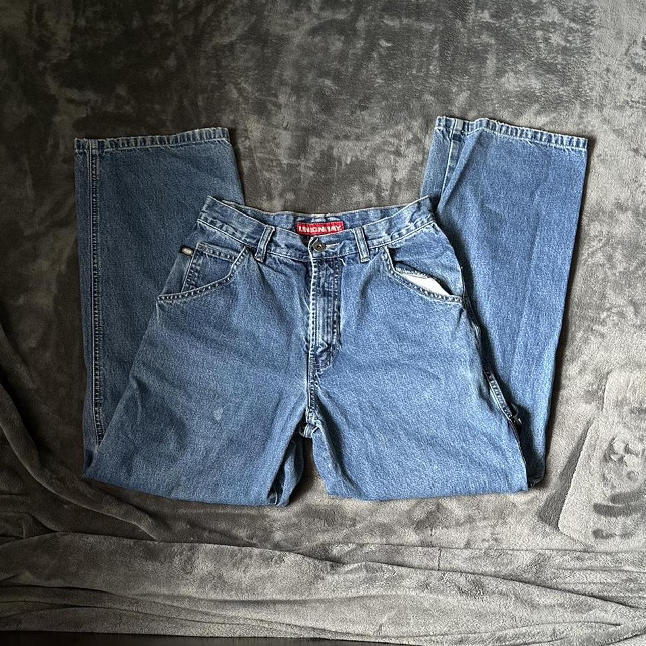 Union Bay Women's Blue and White Jeans | Depop