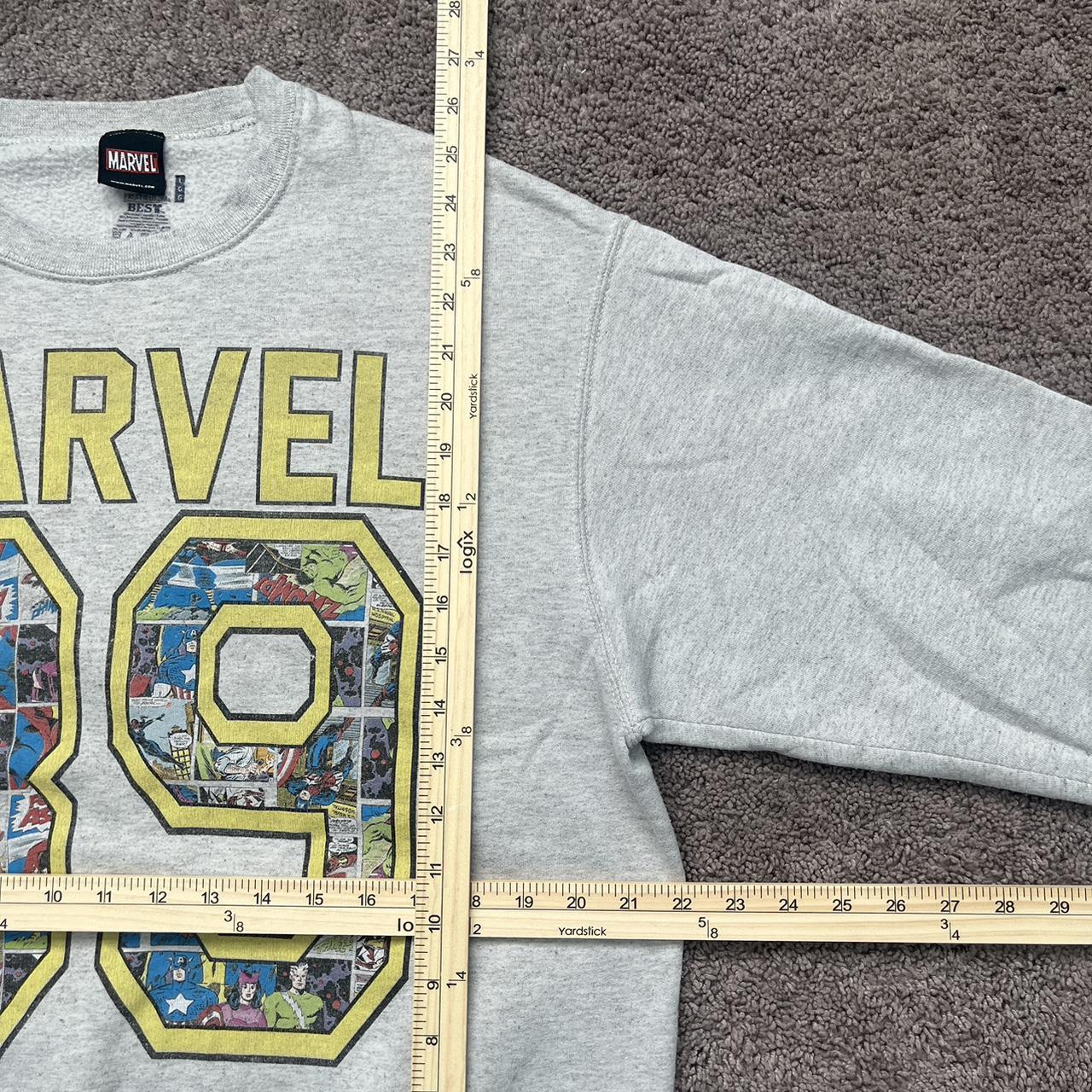 Marvel grey 39 crewneck pull over size:... - Depop