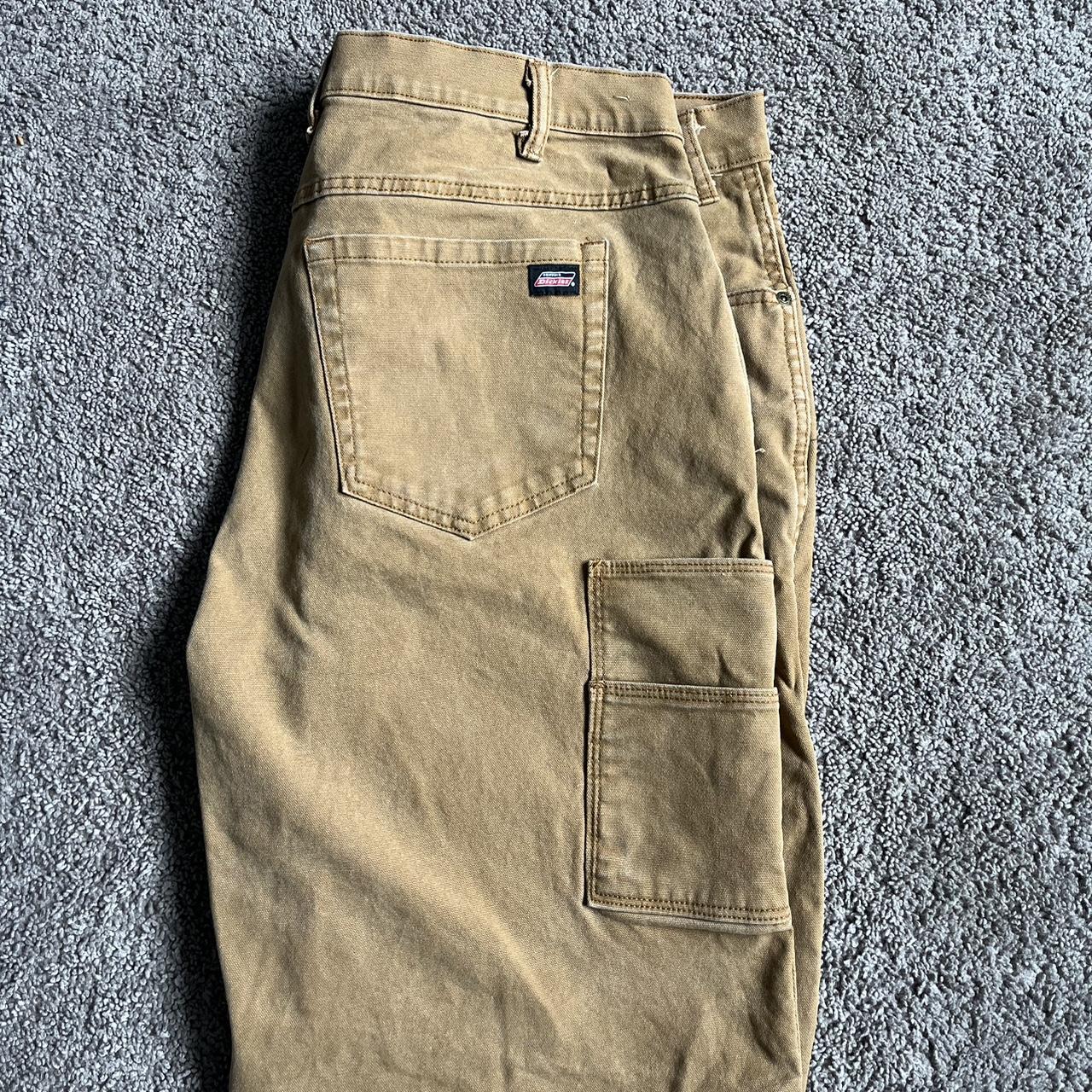 Dickies Baggy Carpenter Tan skater pants Size:... - Depop