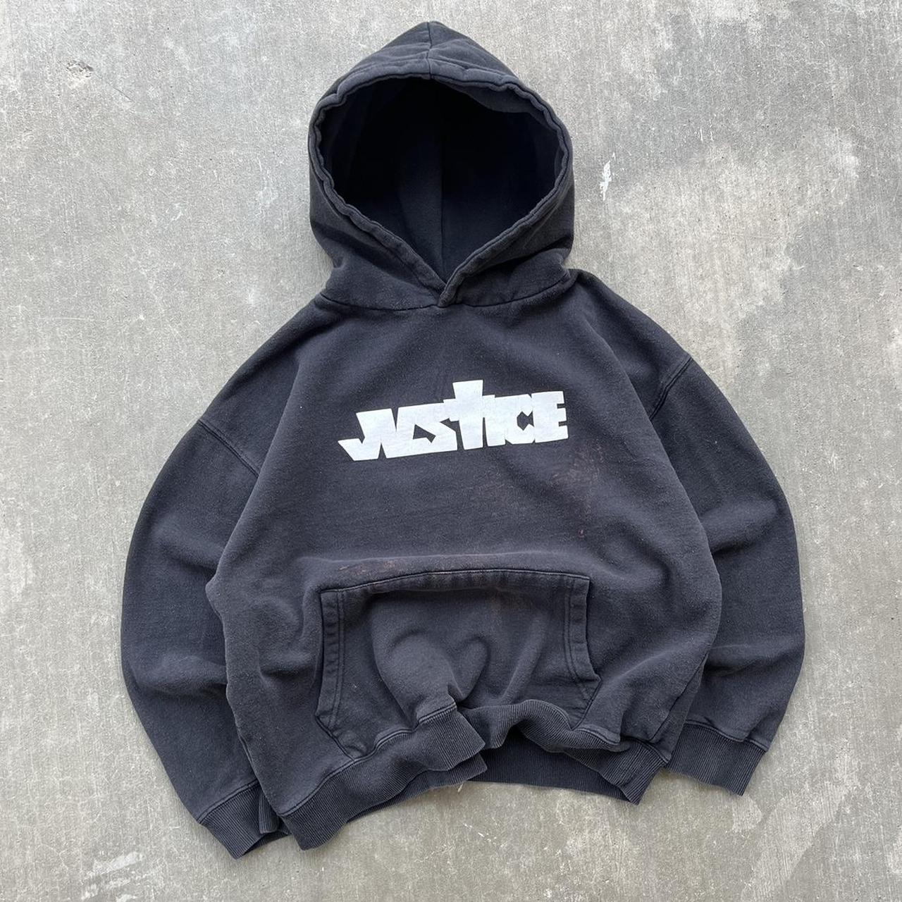 Justice Black Faded boxy fit Justin Bieber... - Depop