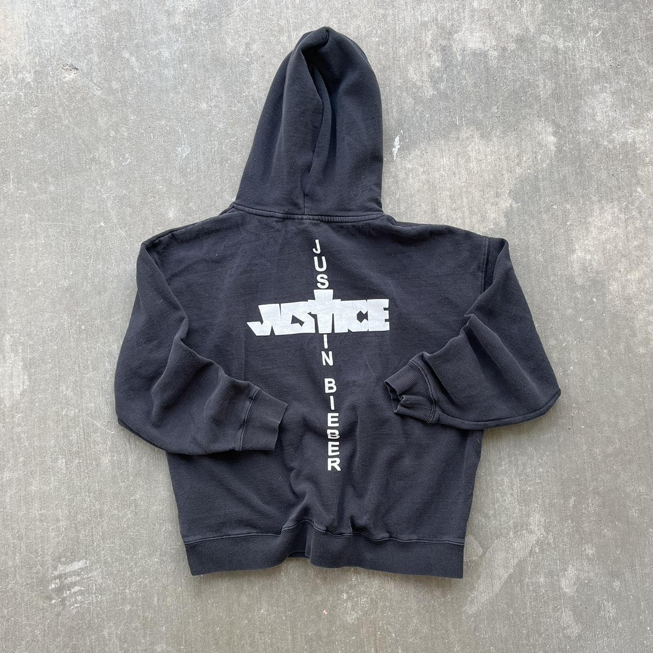 Justice Black Faded boxy fit Justin Bieber... - Depop