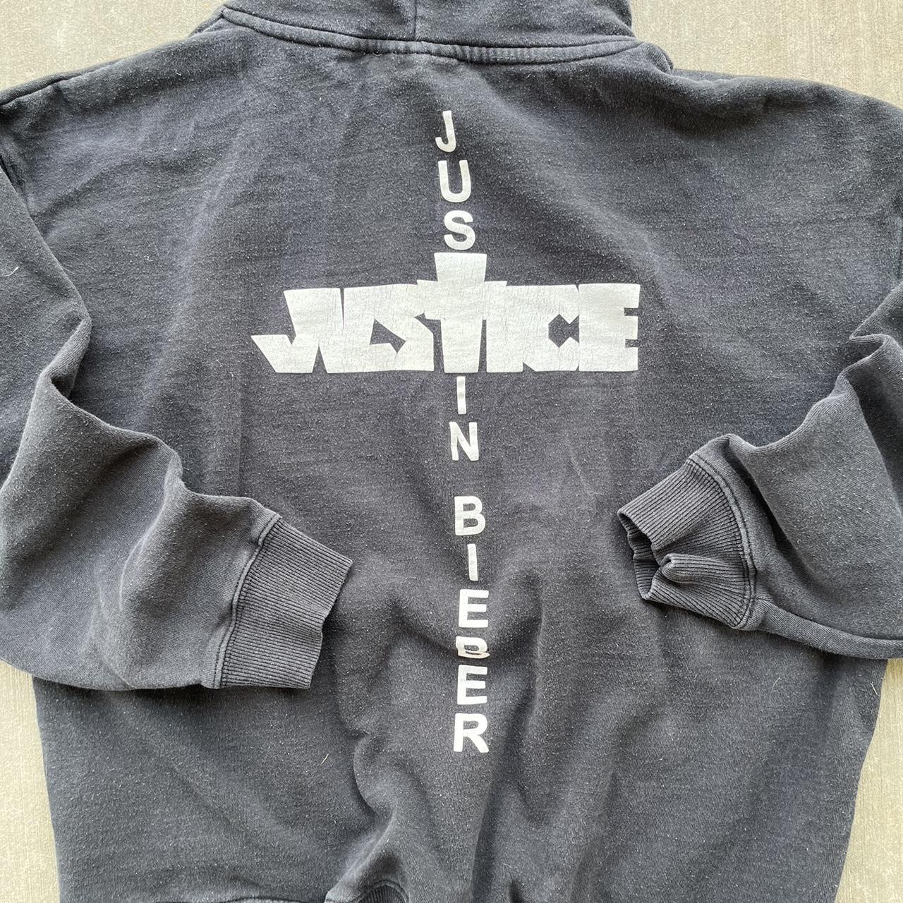 Justice Black Faded boxy fit Justin Bieber... - Depop